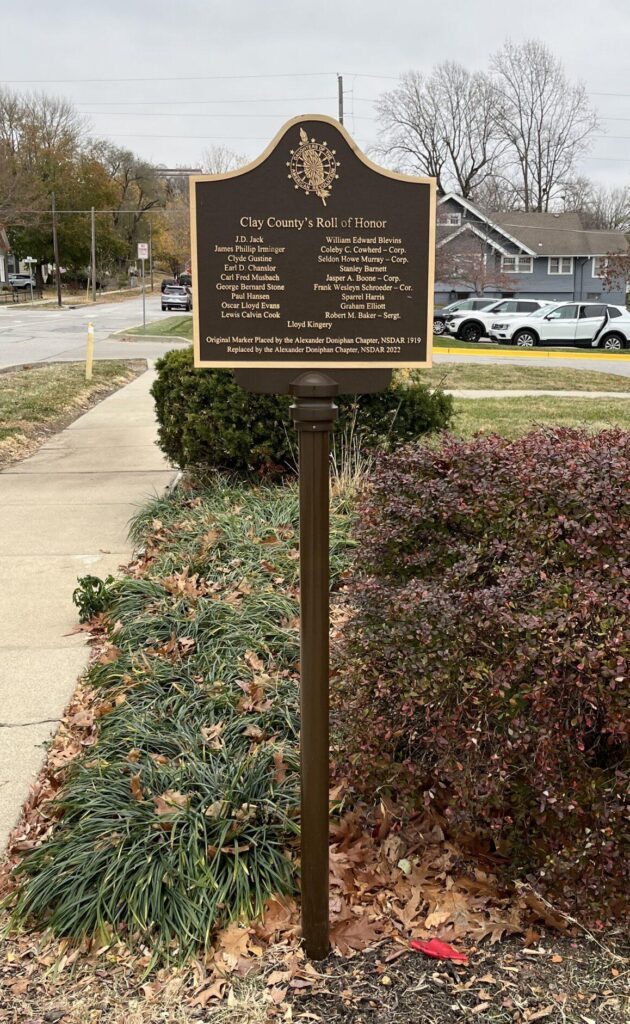 WWI Roll of Honor – Alexander Doniphan Chapter, NSDAR